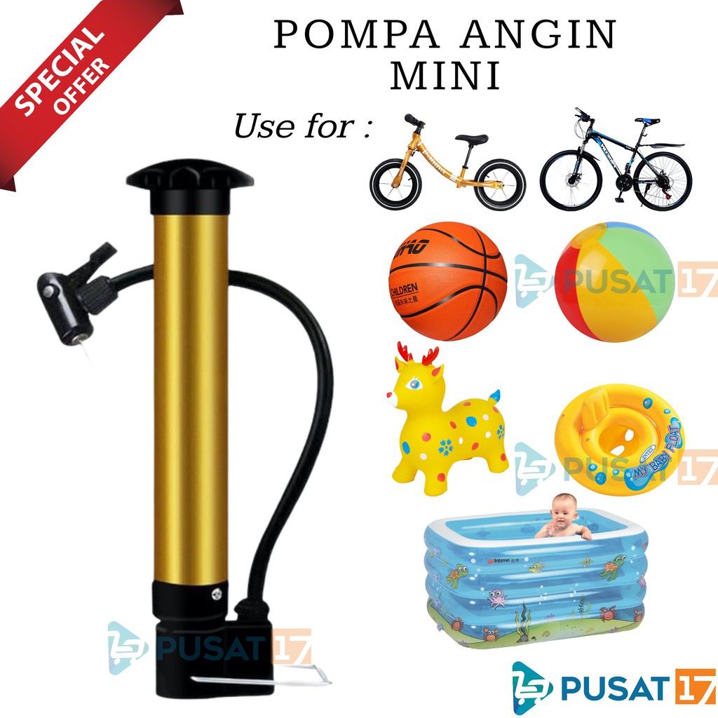 Jual POMPA ANGIN SEPEDA MINI PORTABLE / POMPA BAN SEPEDA / POMPA BOLA ...