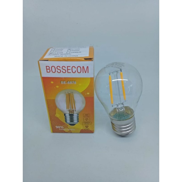 Jual LAMPU LED FILAMEN BENING KUNING 2 Watt 2700K E27 BE-8878 BOSSECOM ...