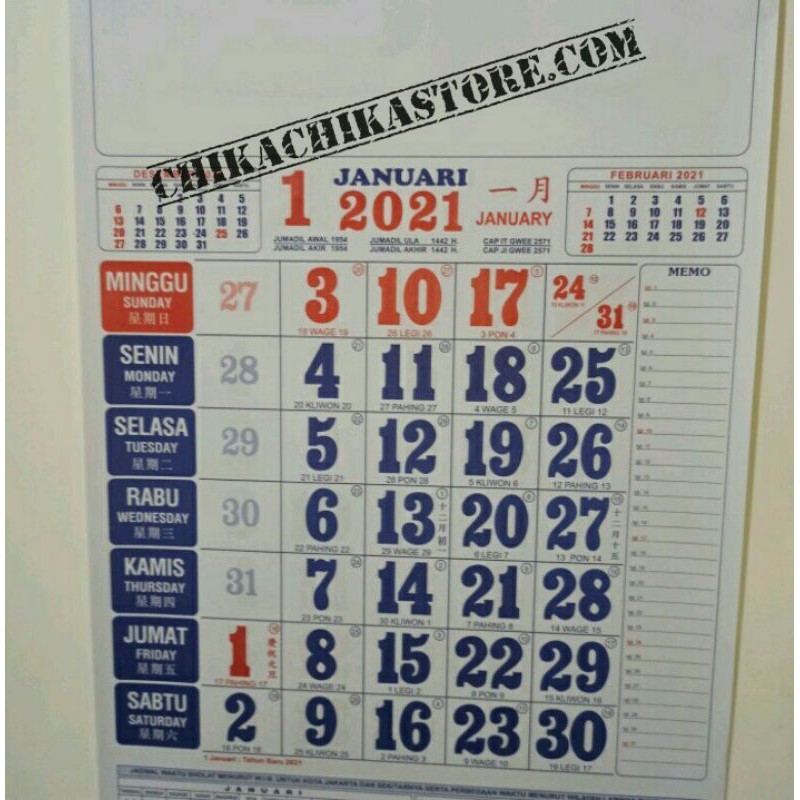 Jual kalender bulanan kalender kerja tanggalan gantung kecil | Shopee ...