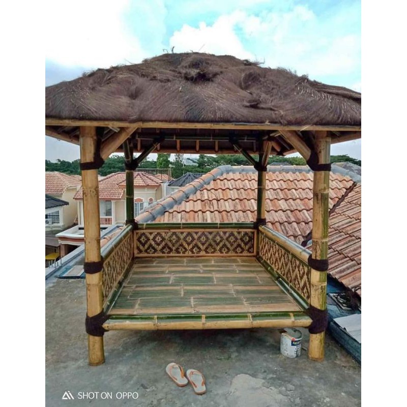 Jual gazebo bambu atap ijuk 2m x 2m | Shopee Indonesia