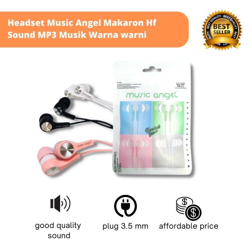 Jual Macaron Headset Music Angel Makaron Hf Warna Warni Mic Sound ...