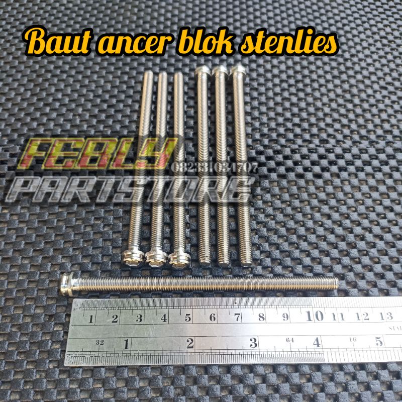 Jual BAUT ANCER CILINDER BLOK KOP MEGAPRO TIGER STAINLESS BAUT ANCER ...