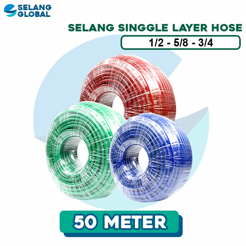 Jual GLOBAL Selang Air 1/2 5/8 3/4 50 Meter Selang Elastis DOP Selang ...
