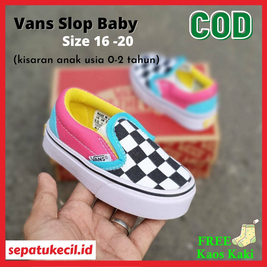 Jual Sepatu Bayi Vans Baby Slip On Catur Multi Color | Shopee Indonesia