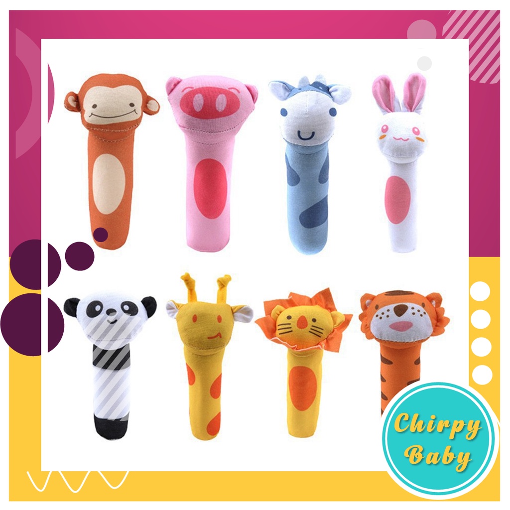 Jual Mainan Bayi Rattle Toy Stick Boneka Tangan Bibi Genggam Plush Lucu ...