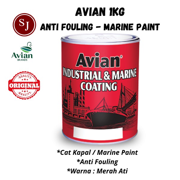 Jual AVIAN ANTI FOULING MARINE PAINT Kaleng 1KG CAT Coating KAPAL LAUT / CAT LUMBUNG KAPAL LUNAS ...