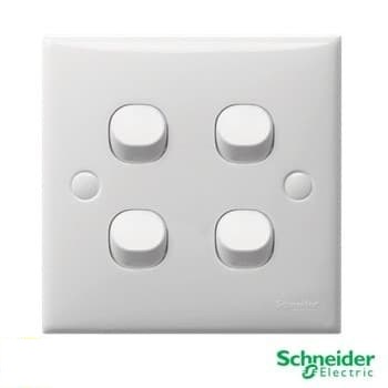 Jual Schneider Saklar / Switch Lampu 4 Gang 1 arah S-Classic Clipsal ...