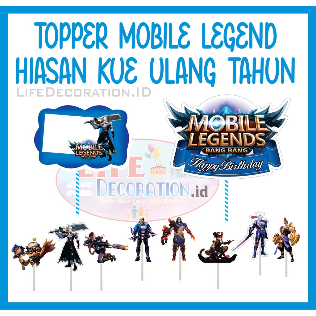 Jual TOPPER Cake / Hiasan Kue Mobile Legend Edition / Topper ML (Gratis ...