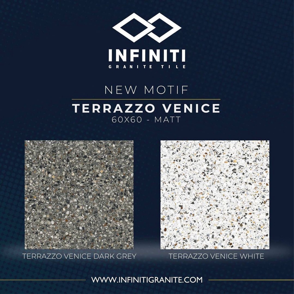 Jual GRANITE LANTAI 60x60 TERRAZZO VENICE DARK GREY N WHITE / INFINITI ...