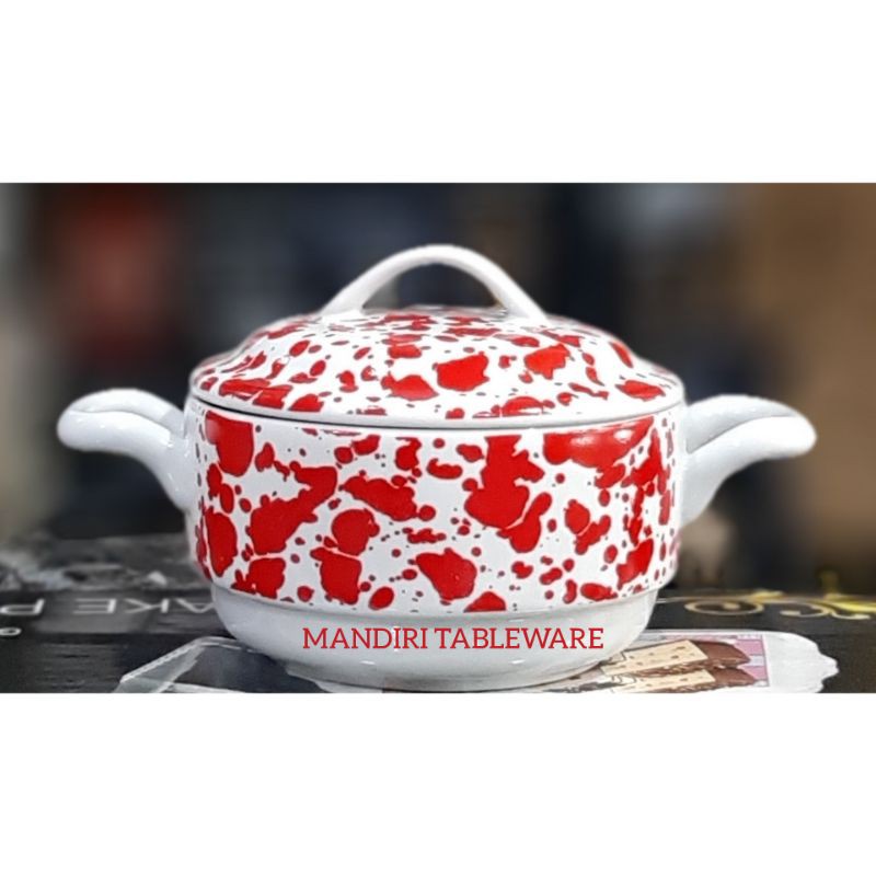 Jual Mangkok Bubur Keramik Mini 12 cm | Motif Merah Lurik | Shopee ...