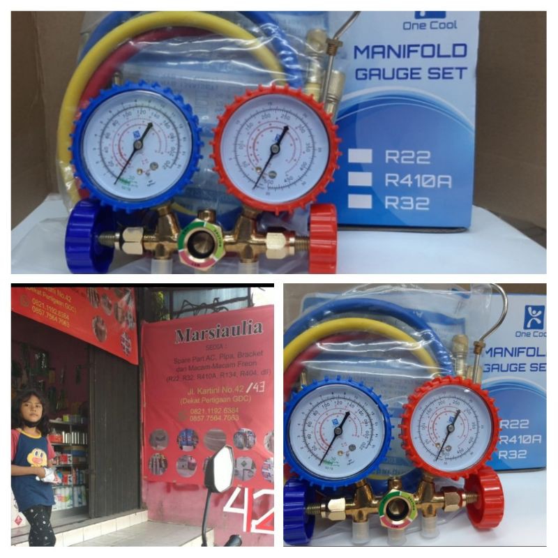 Jual Double Manifold Onecool r22 r12 r134 Selang r22 Analizer 3pcs | Shopee Indonesia