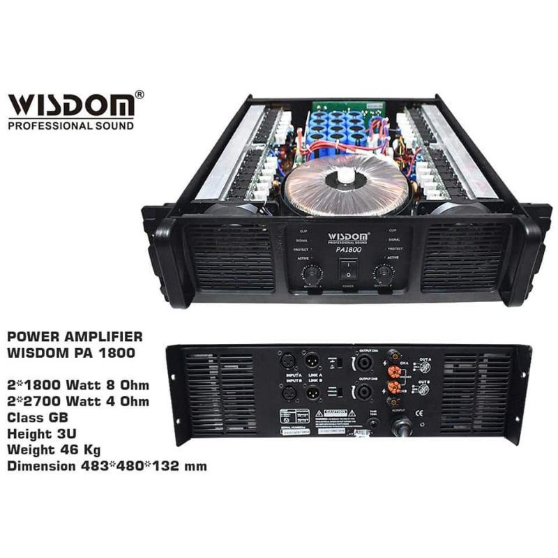 Jual Power Amplifier Wisdom PA1800 PA 1800 original Garansi Resmi ...