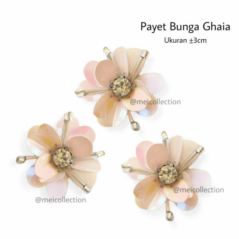 Jual payet rangkai bunga APB Ghaia 3cm pink | Shopee Indonesia