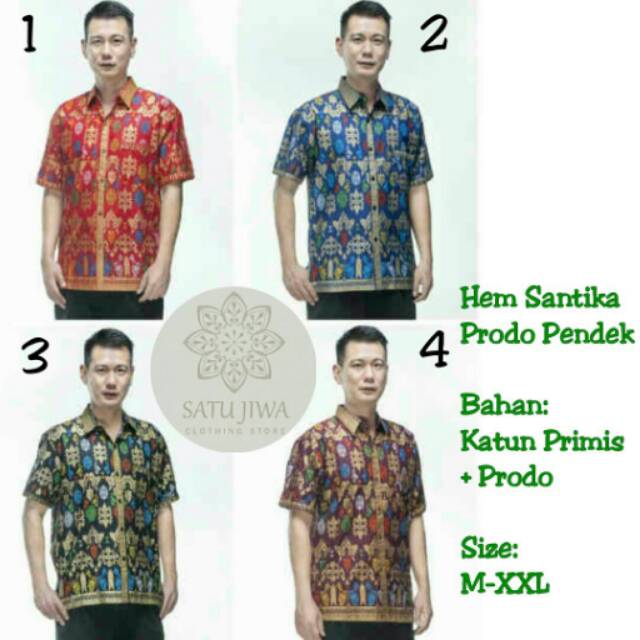 Jual Bisa COD Kemeja Batik Prodo Emas Hem Batik SANTIKA seragam batik ...