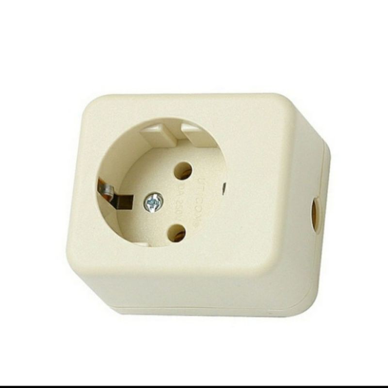 Jual stop kontak uticon/stop kontak 1 Lubang/stop kontak 1 gang/uticon ...