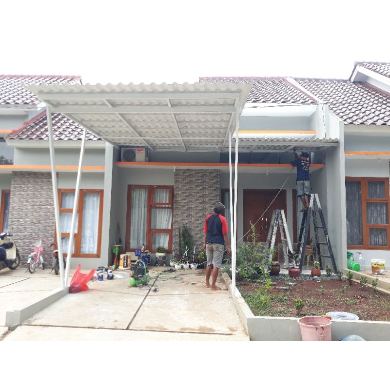 Jual kanopi Baja ringan +cat atap Mega shield sawangan depok 20m ...