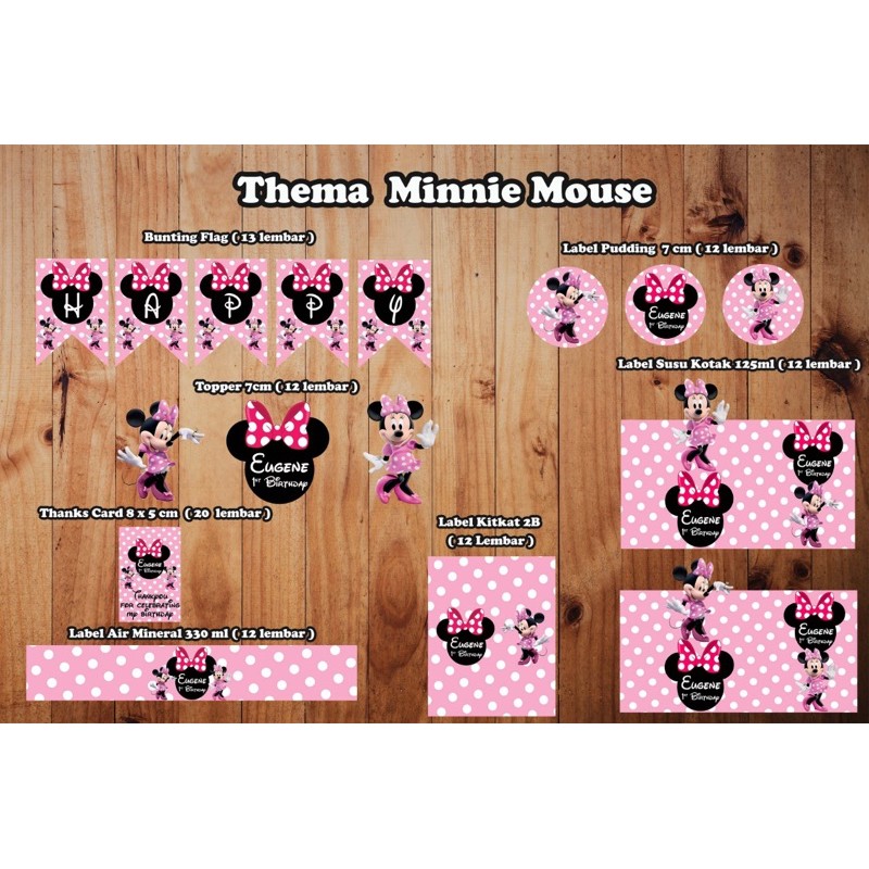 Jual Paket Printable Dessert Table / Label Ulang Tahun Minnie Mouse ...