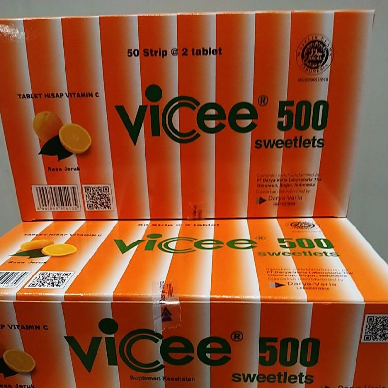 Jual VICEE VITAMIN C 500 MG JERUK 50 STRIP / 2 TABLET | Shopee Indonesia