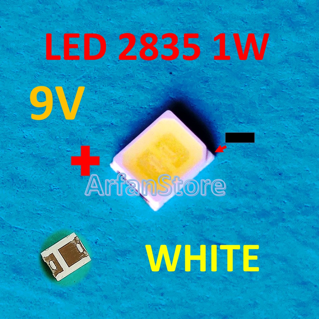 Jual Led SMD 2835 9V 1W 100mA White Backlight TV LED LCD Lampu Putih ...