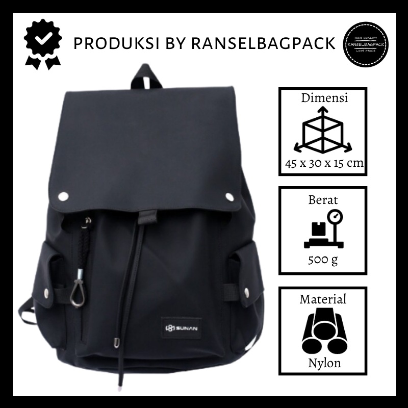 Jual Tas Ransel Backpack Kanvas Laptop 14 inch Korea Kekinian Pria ...