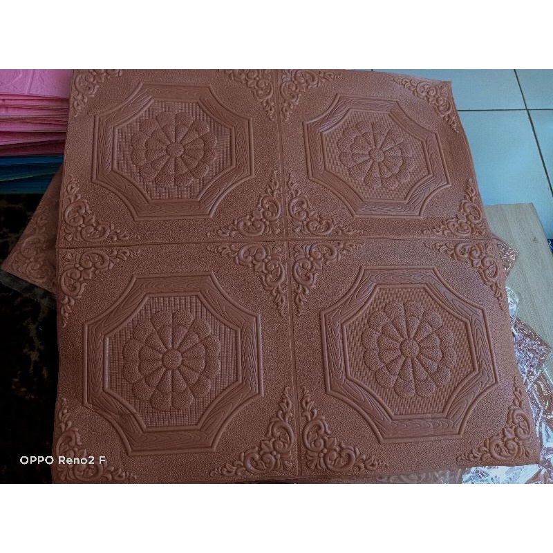 Jual Wallpaper 3D foam batik cokelat | Shopee Indonesia