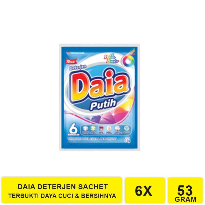 Jual Daia Detergen Bubuk Sabun Cuci Pakaian Isi 6 Sachet | Shopee Indonesia