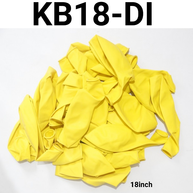 Jual KB18-DI Balon latex 18 inch 45 cm doff tebal kuning yellow satuan ...