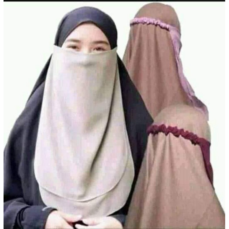 Jual Cadar niqab tali karet 2 layar | Shopee Indonesia
