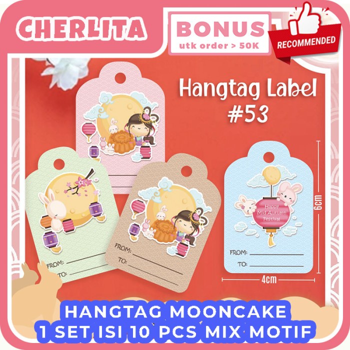 Jual Hang Tag Mooncake Kue Bulan Hampers Autumn Hangtag Label Gantung ...