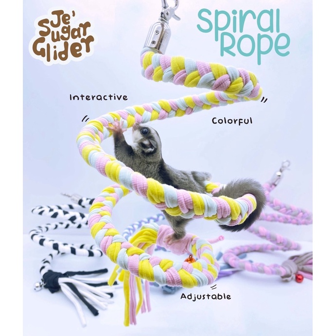 Jual Hanging Spiral Rope, Mainan Spiral Rope Sugar Glider, Burung ...