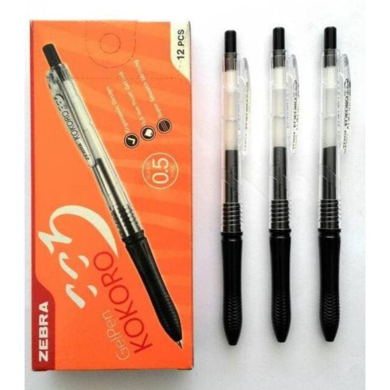 Jual Pena Kokoro / Gel Pen Zebra Kokoro Hitam | Shopee Indonesia