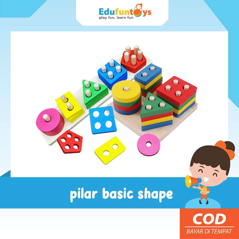 Jual [TERBARU] Edufuntoys - PILAR BASIC SHAPE/ square basic shape ...