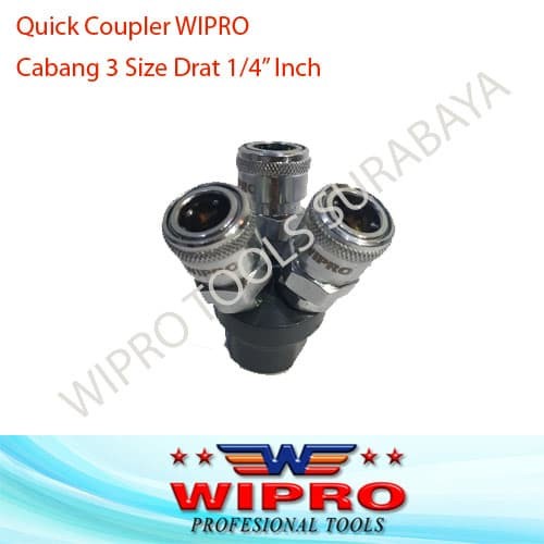 Jual Multi Pass Quick Coupler Cabang 3 Kompresor 1/4 Inch Wipro ...
