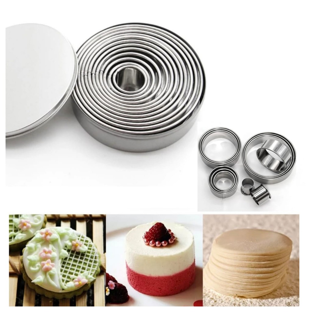 Jual 12Pcs Round Cookie Cutter/ Cetakan Ring Kue Cookie Bulat ...