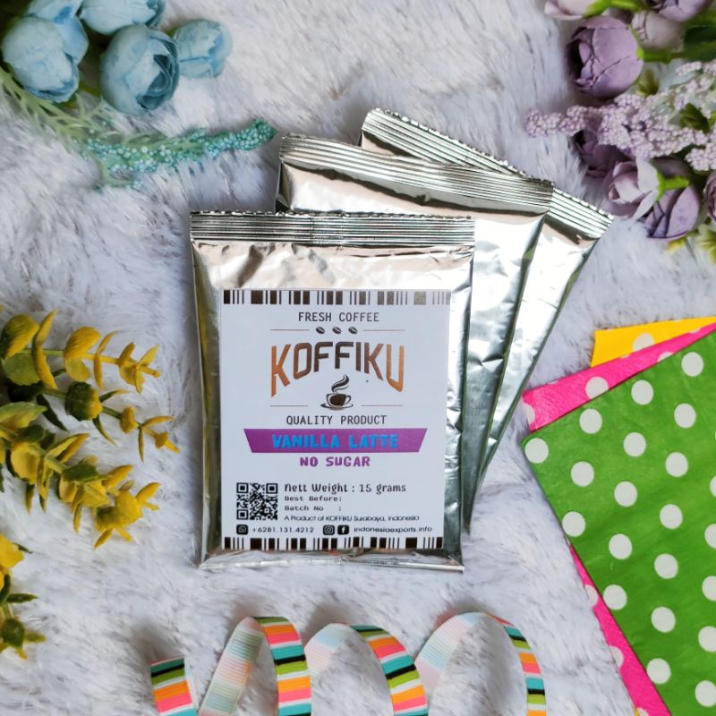 Jual KOFFIKU Kopi Instan Tanpa Gula VANILLA LATTE 150 gr Enak Murah ...