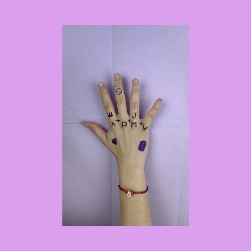 Jual BTS Jungkook Henna Tattoo Kit - Tato Halal Motif Tangan JK ARMY ...