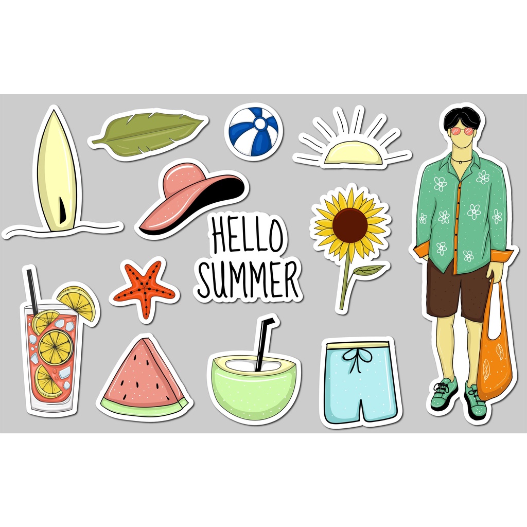 Jual Sticker Aesthetic Summer Boys Collection - Sticker Tumblr Hello ...