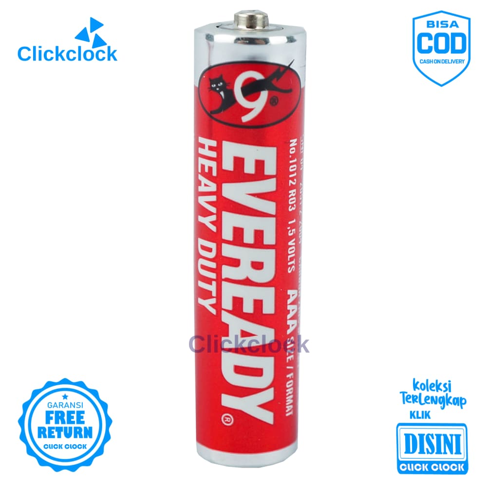 Jual Batu Baterai Jam Dinding Eveready AAA Aksesoris Jam Merah Original ...