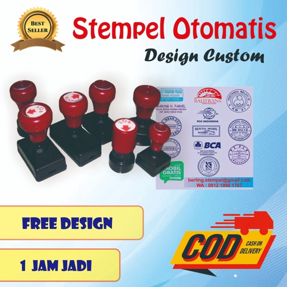 Jual Stempel Otomatis & Stempel manual || FREE SETTING/DESIGN | Shopee Indonesia