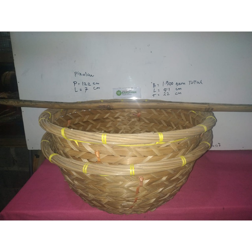 Jual satu set anyaman elang bambu kuat dan kokoh 51 x 22 cm + pikulan ...