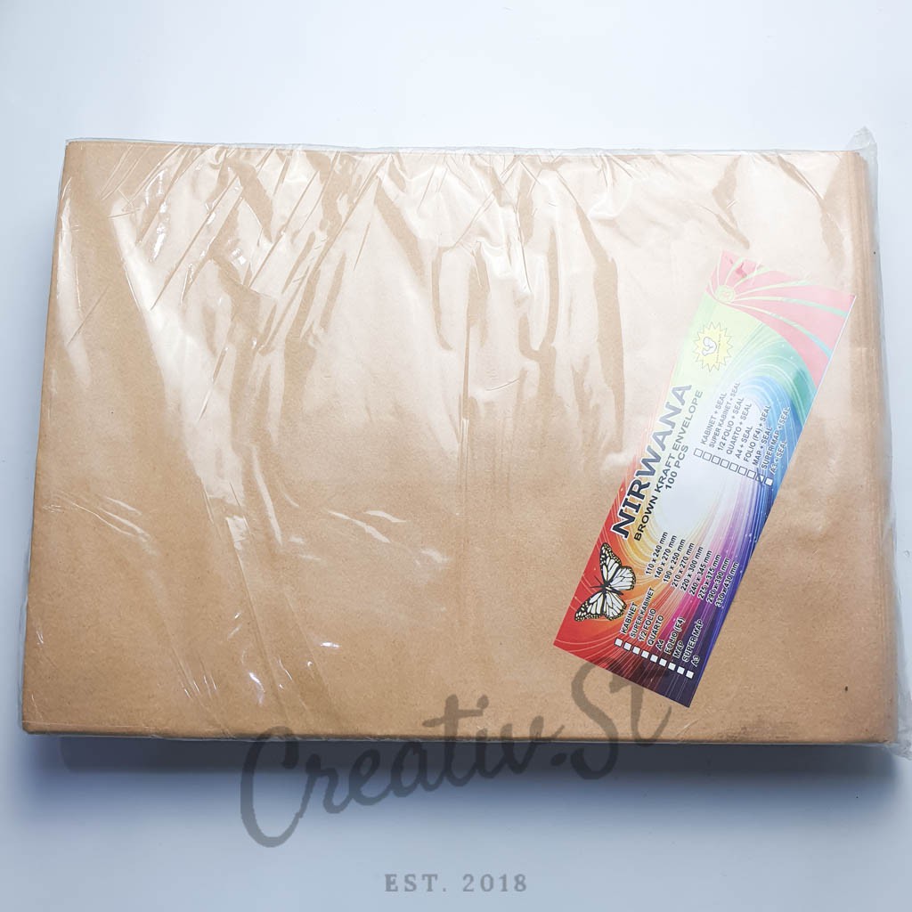 Jual Nirwana Amplop Coklat Polos Ukuran Super Map E Dengan Lem Seal 29 ...