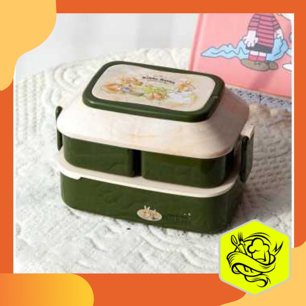 Jual Kotak Makan 2 Layer Healthy Bento Lunch Box 850ml (Debi Rabbit ...