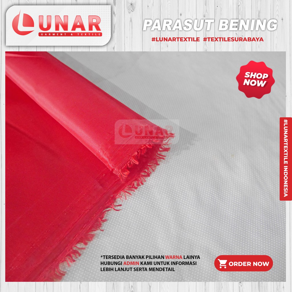 Jual Kain Parasut/Parasit Merah Per-Yard Bahan Jaket Outdoor, Rompi ...