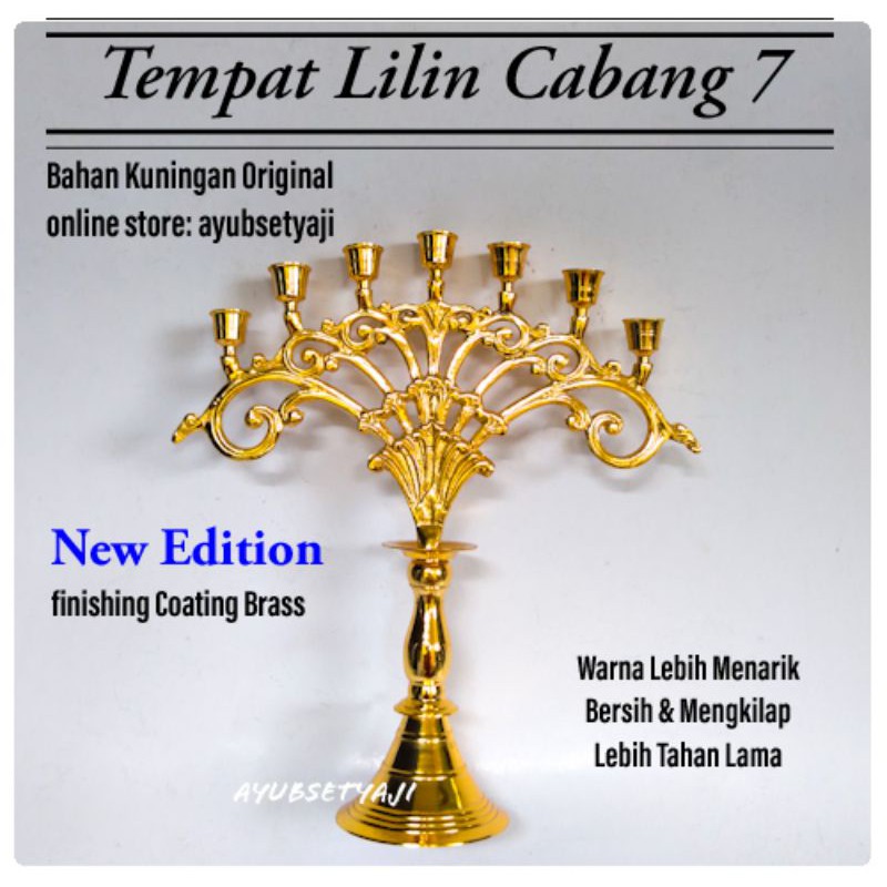Jual Tempat Lilin Kuningan cabang 7 wadah lilin D2.4cm candle holder ...
