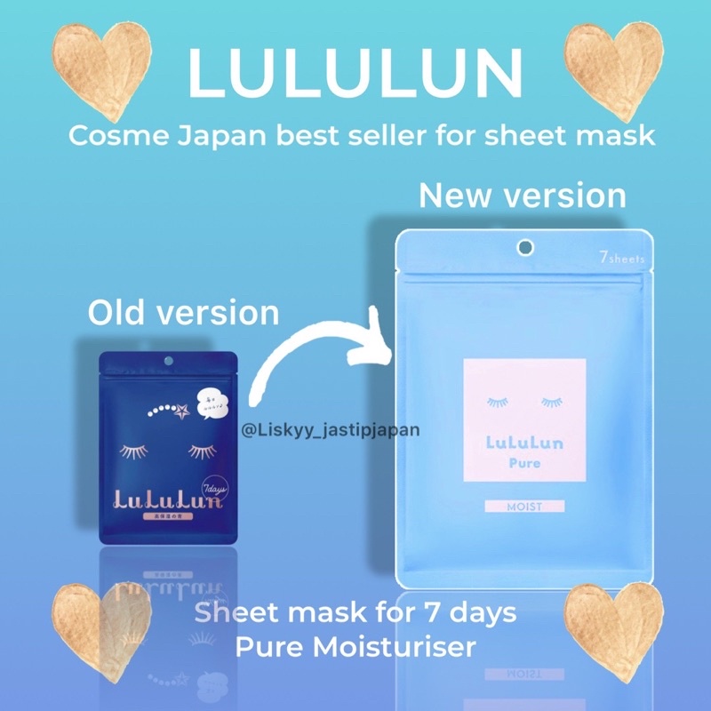 Jual LULULUN FACE MASK (MOISTURE) 7 SHEET MASKER MUKA ORIGINAL JAPAN ...