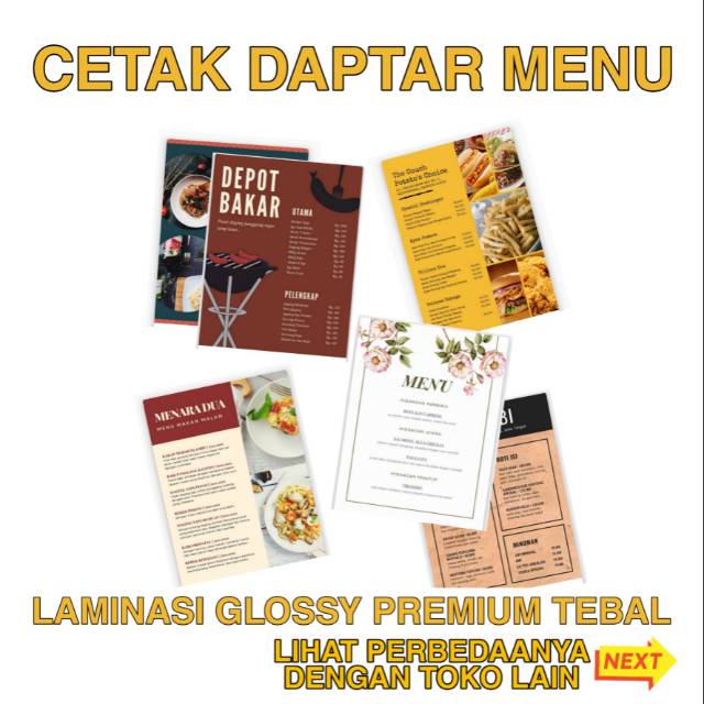 Jual CETAK DESAIN GRATIS ( DAPTAR MENU GLOSSY ) CAFE /RUMAH /MAKAN ...