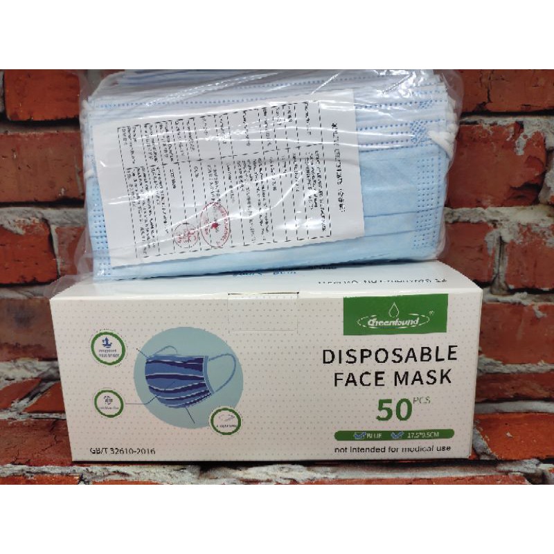 Jual Masker 3 Ply Earloop Disposable Face Mask 50 pcs | Shopee Indonesia