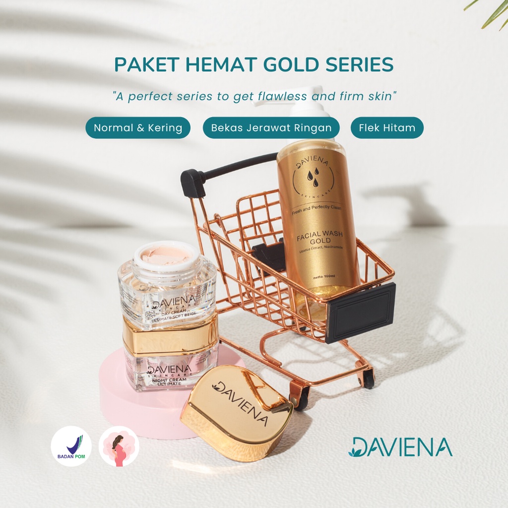 Jual Daviena Official - Paket Hemat Gold Daviena Skincare | 3 Item ...