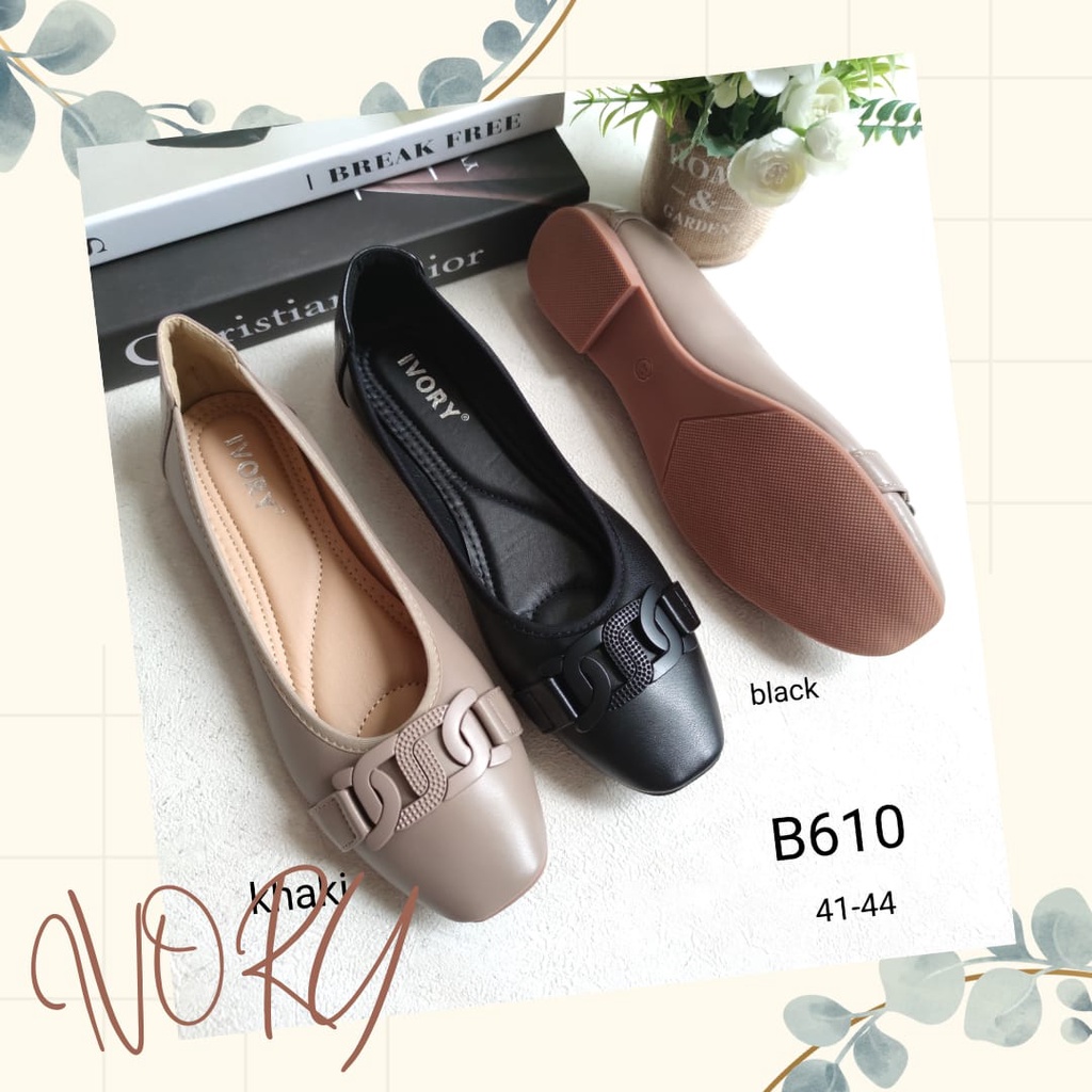 Jual IVORY 610 Sepatu Flat Wanita Ukuran Jumbo 41 42 43 44 45 | Shopee ...