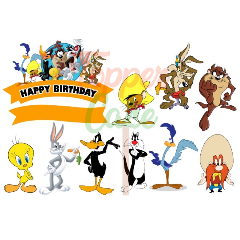 Jual Topper Cake Looney Tunes Tweety Gratis tambah nama, foto, usia ...